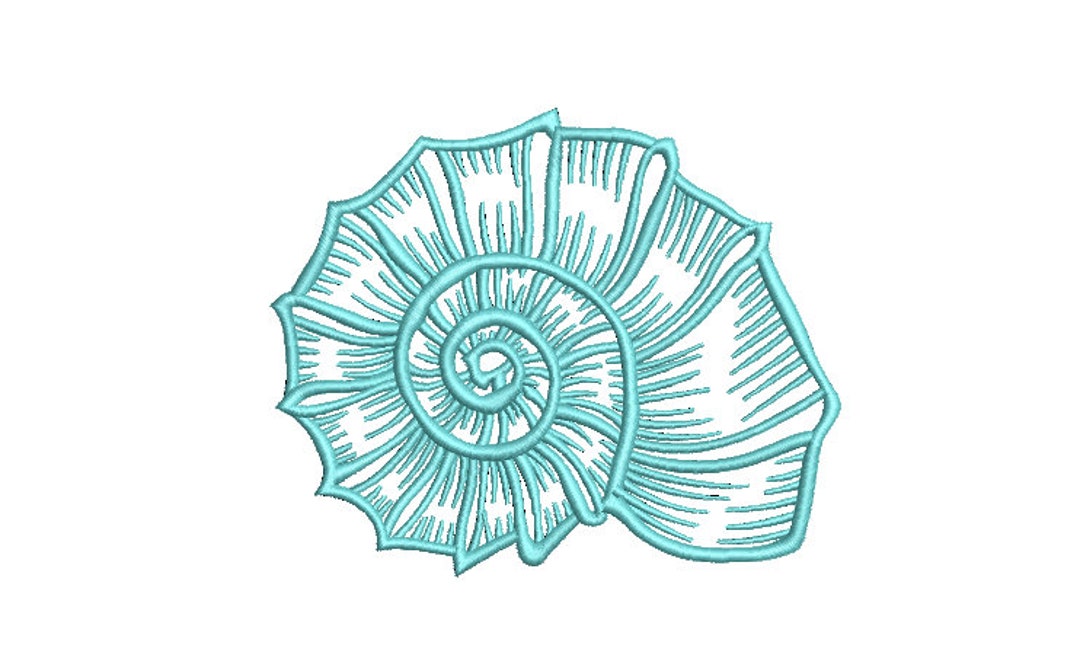 Seashell Machine Embroidery File Design - 5 X 7 Inch Hoop - Shell ...