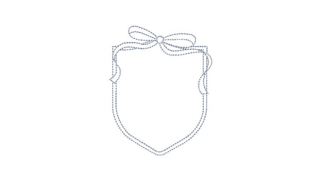 Bow Monogram Frame - Machine Embroidery File Design - 4x4 Inch Hoop ...