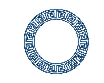 Greek Key Square Monogram Frame Machine Embroidery File | Etsy