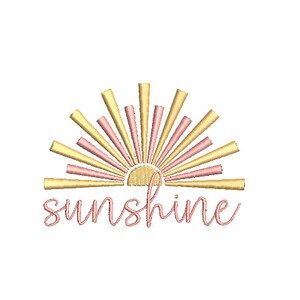 Sunshine Sunrise Sunset - Machine Embroidery File Design - 4x4 Inch ...