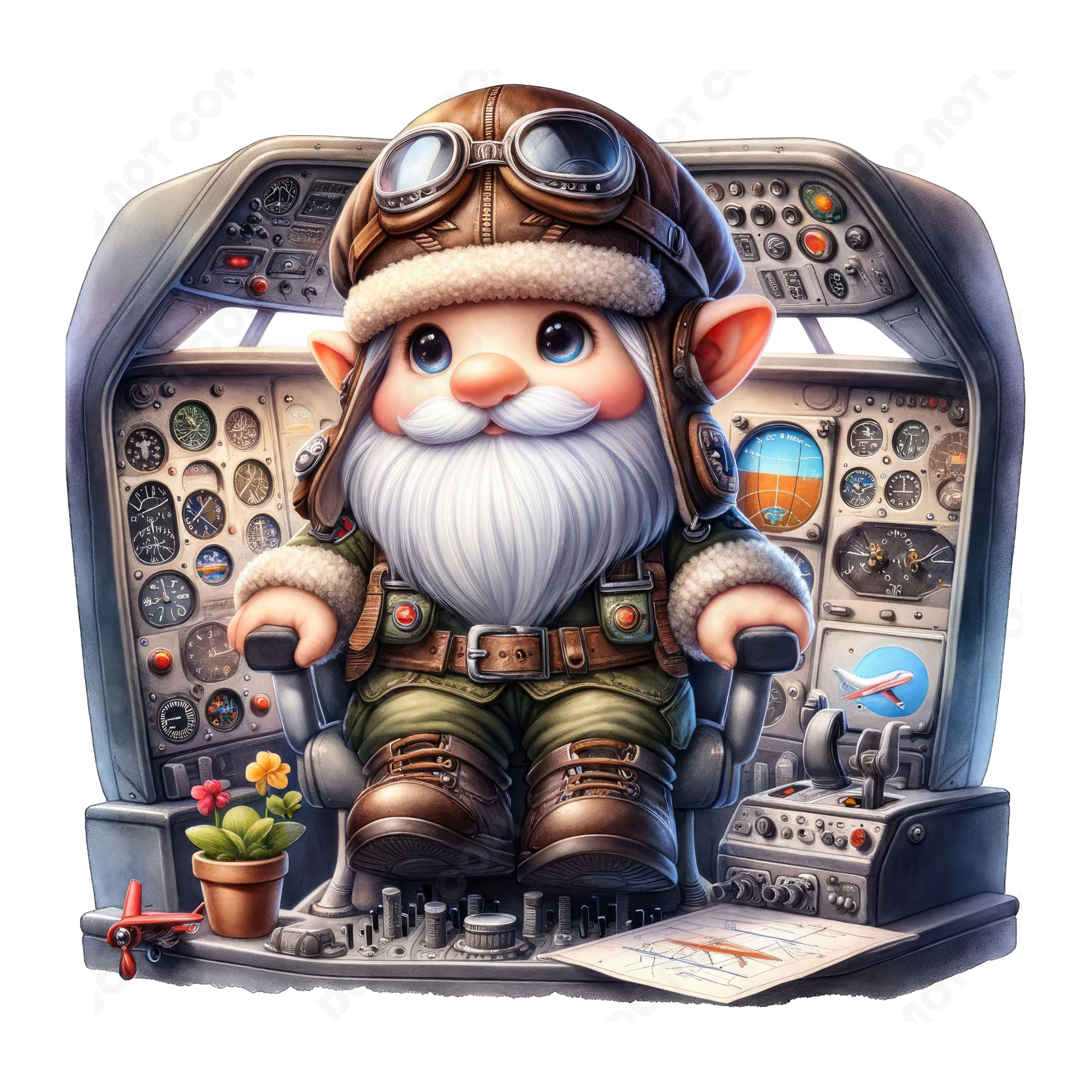 Pilot Gnome,aviator Clipart,airplane Jet, Loverly Gnome,gnome Gifte ...