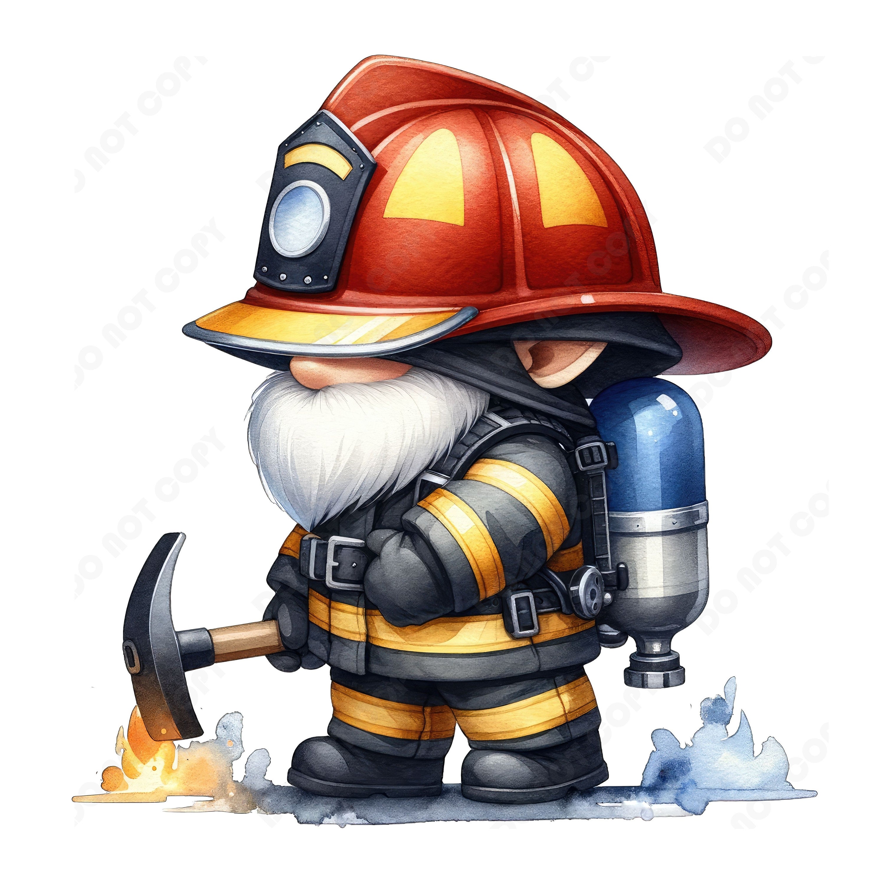 Firefighter Gnome, Fireman,fire Truck, Loverly Gnome, Gnome Gifte ...
