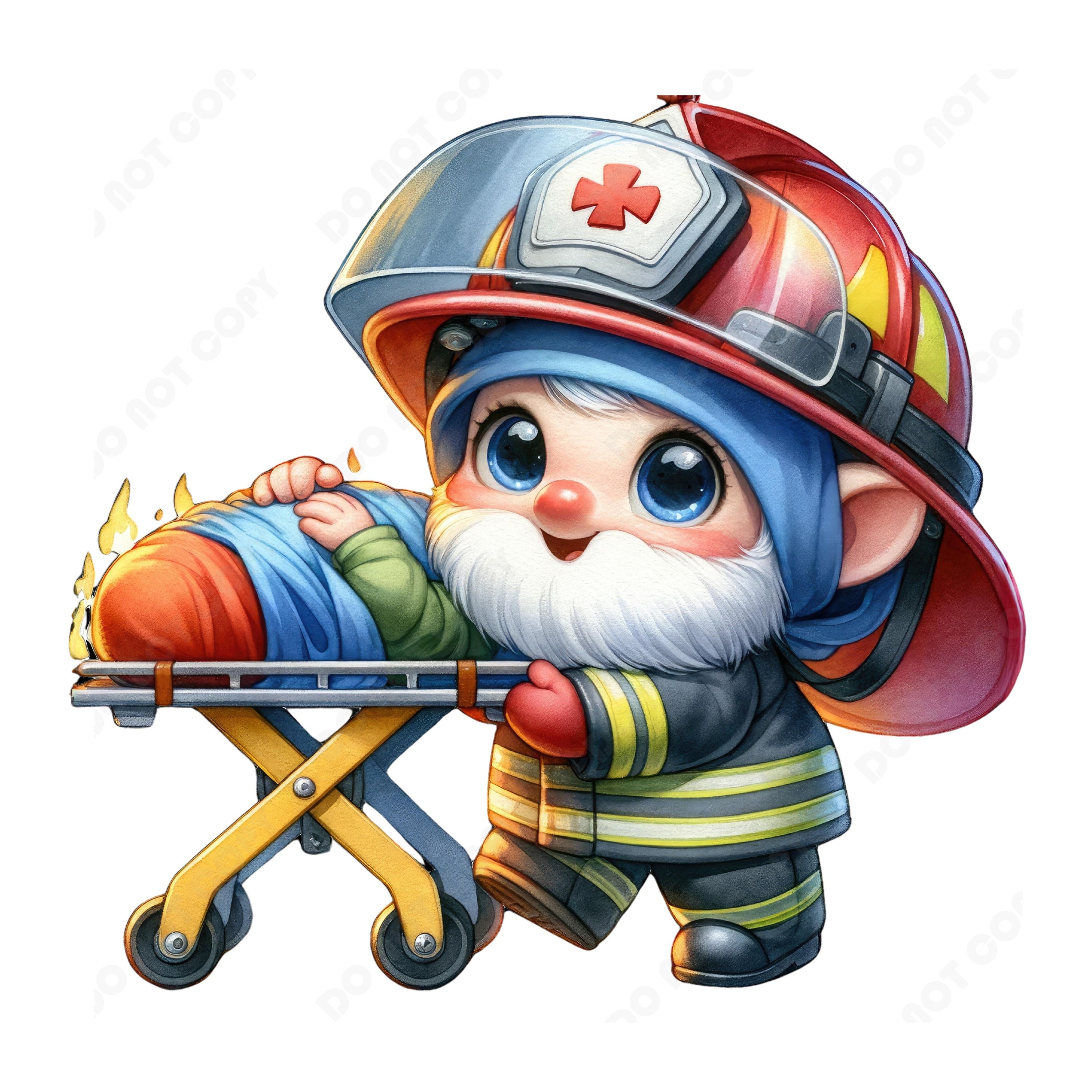 Firefighter Gnome, Fireman,fire Truck, Loverly Gnome, Gnome Gifte ...