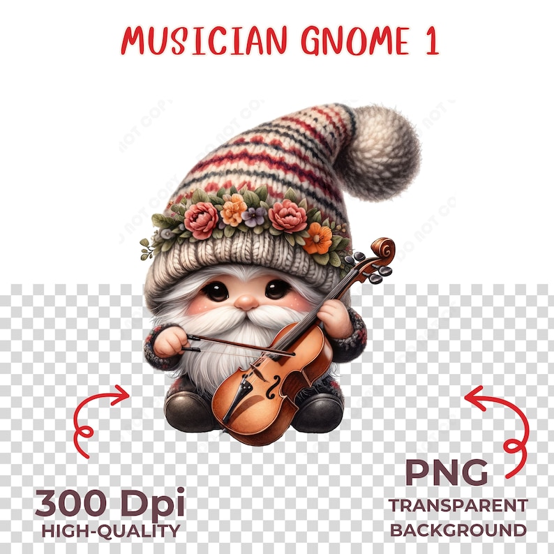 Musician Gnome set1 Musical Instruments Music Studio Watercolor Digital ...