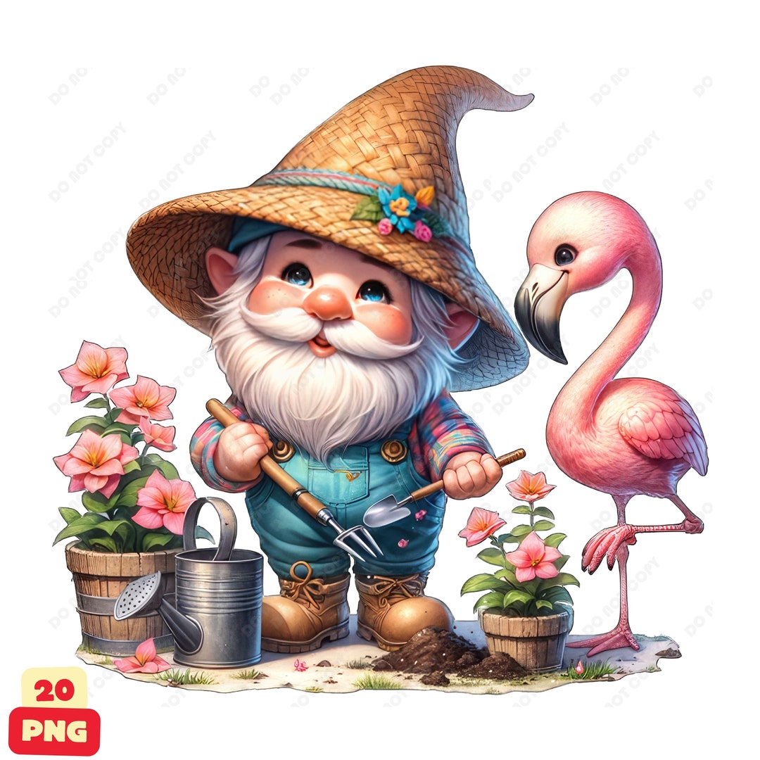 Gnome Flamingo, Cute Flamingo, Gnome Garden, Spring Gnome, Gnome ...