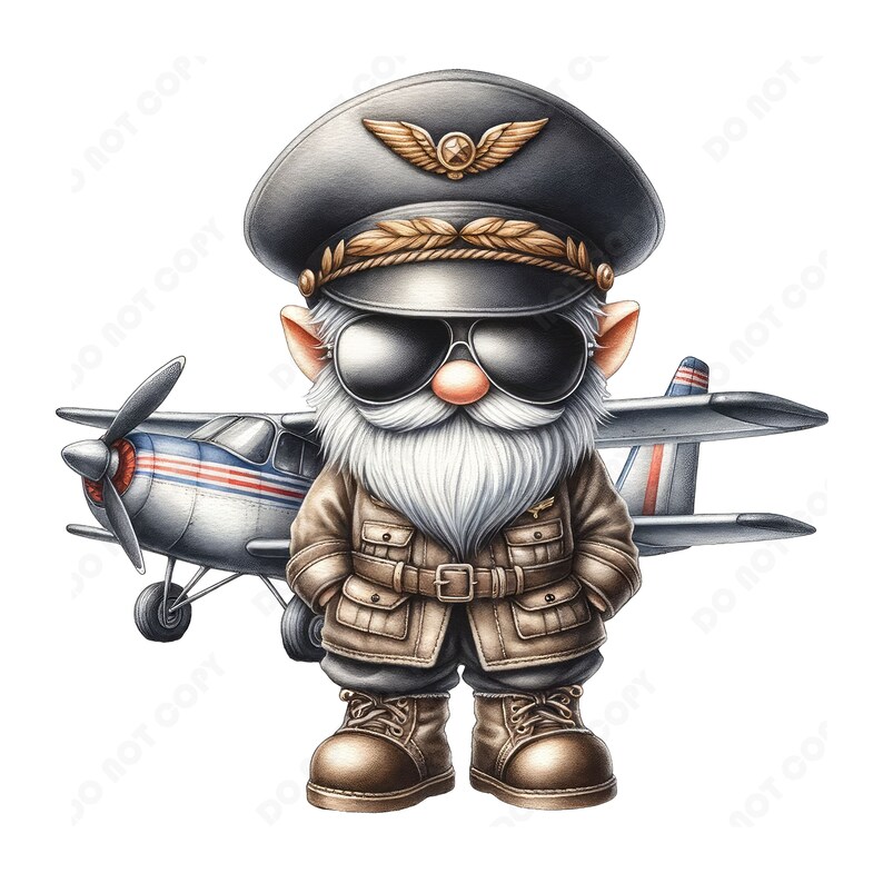 Pilot Gnome,aviator Clipart,airplane Jet, Loverly Gnome,gnome Gifte ...