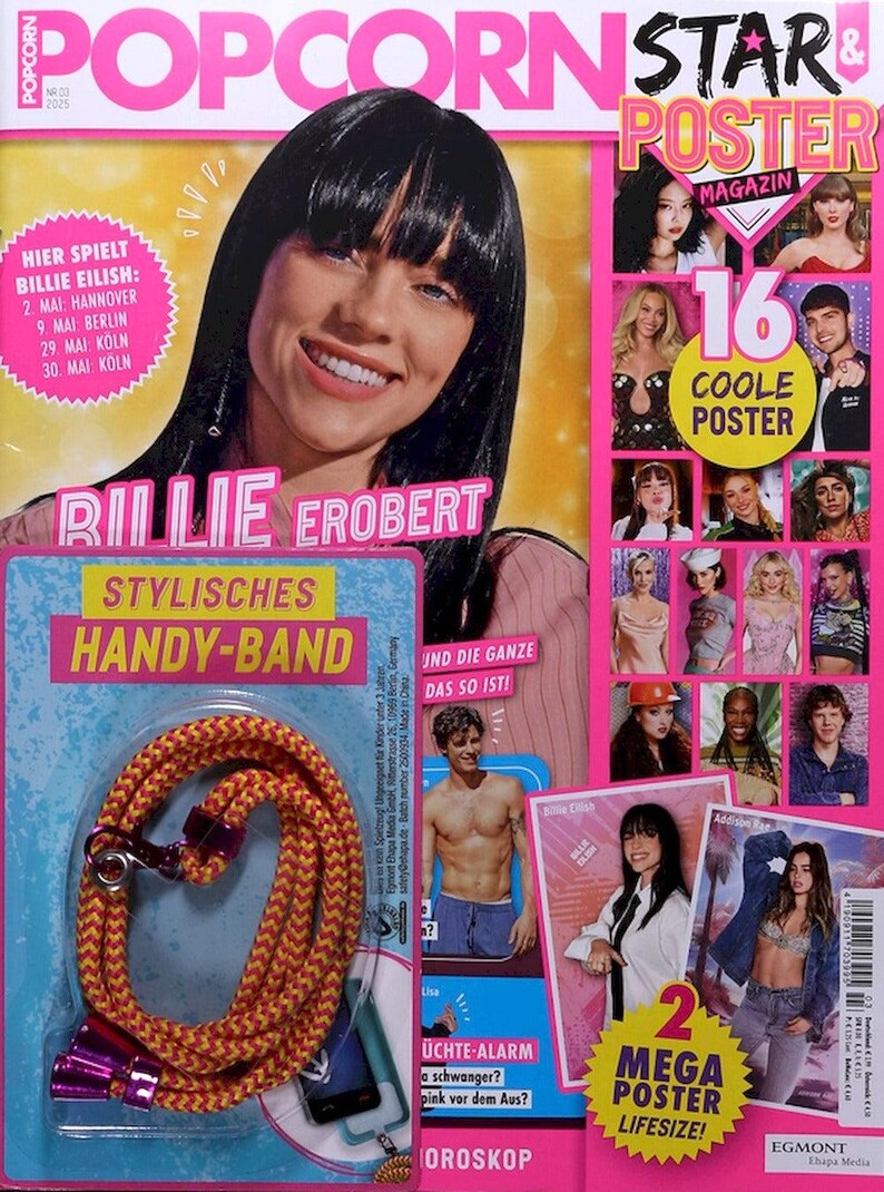 Popcorn Magazine Germany 2025-03 Billie Eilish + Poster Addison Rae - Etsy