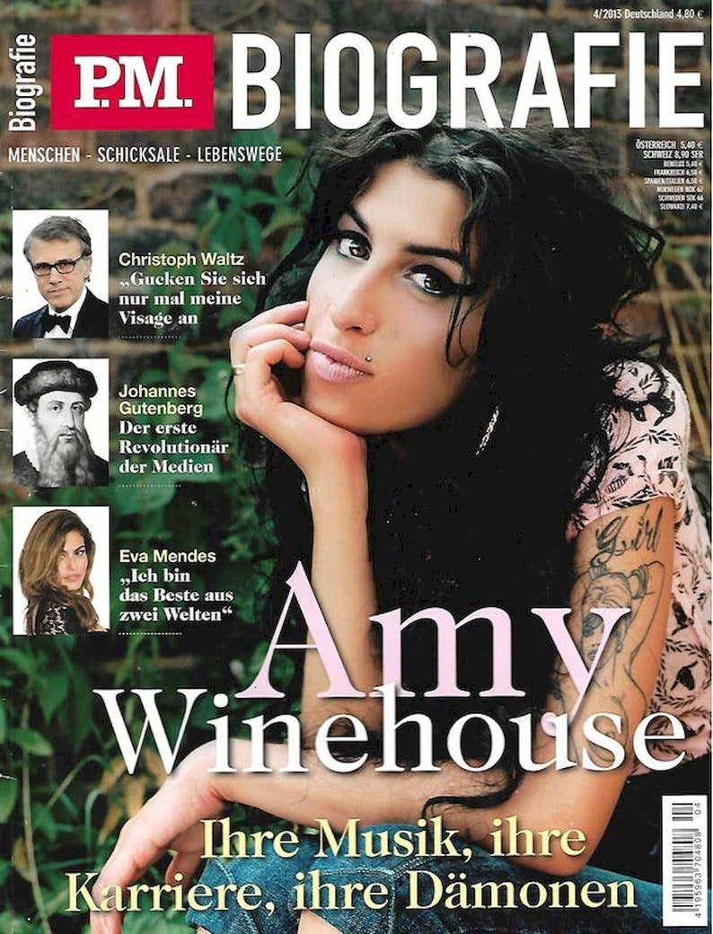 PM Biography Magazine Germany 2013-04 Amy Winehouse Eva Mendez - Etsy