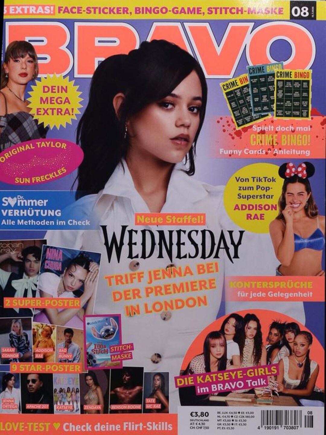 Bravo Magazine Germany 2025-08 Jenna Ortega Addison Rae + Poster Nina ...