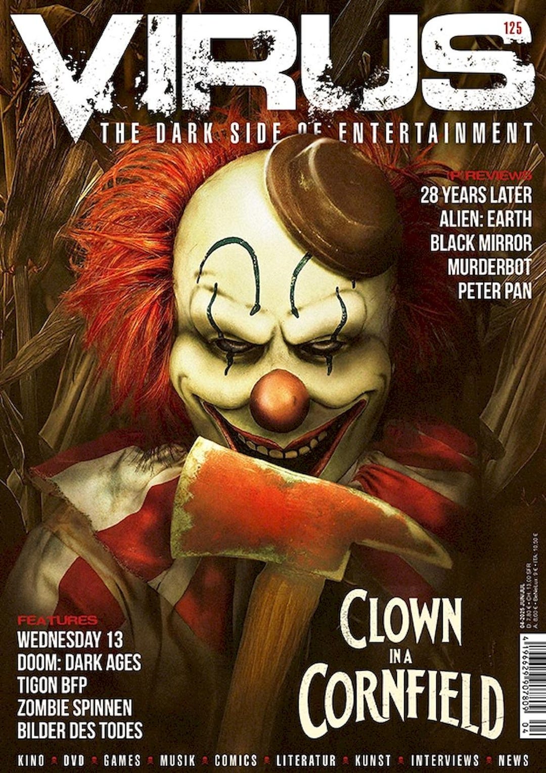 Virus Magazine Germany 2025-04 #125 Clown in A Cornfield Black Mirrow ...
