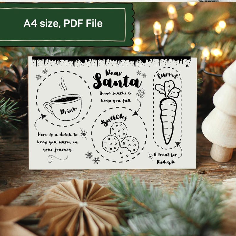Printable Christmas Eve Trays for Santa and Reindeer Set of 3 A4 ...
