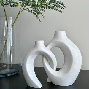 Set of Two Concrete Vases, Matching Vases, Vases Holding Together ...