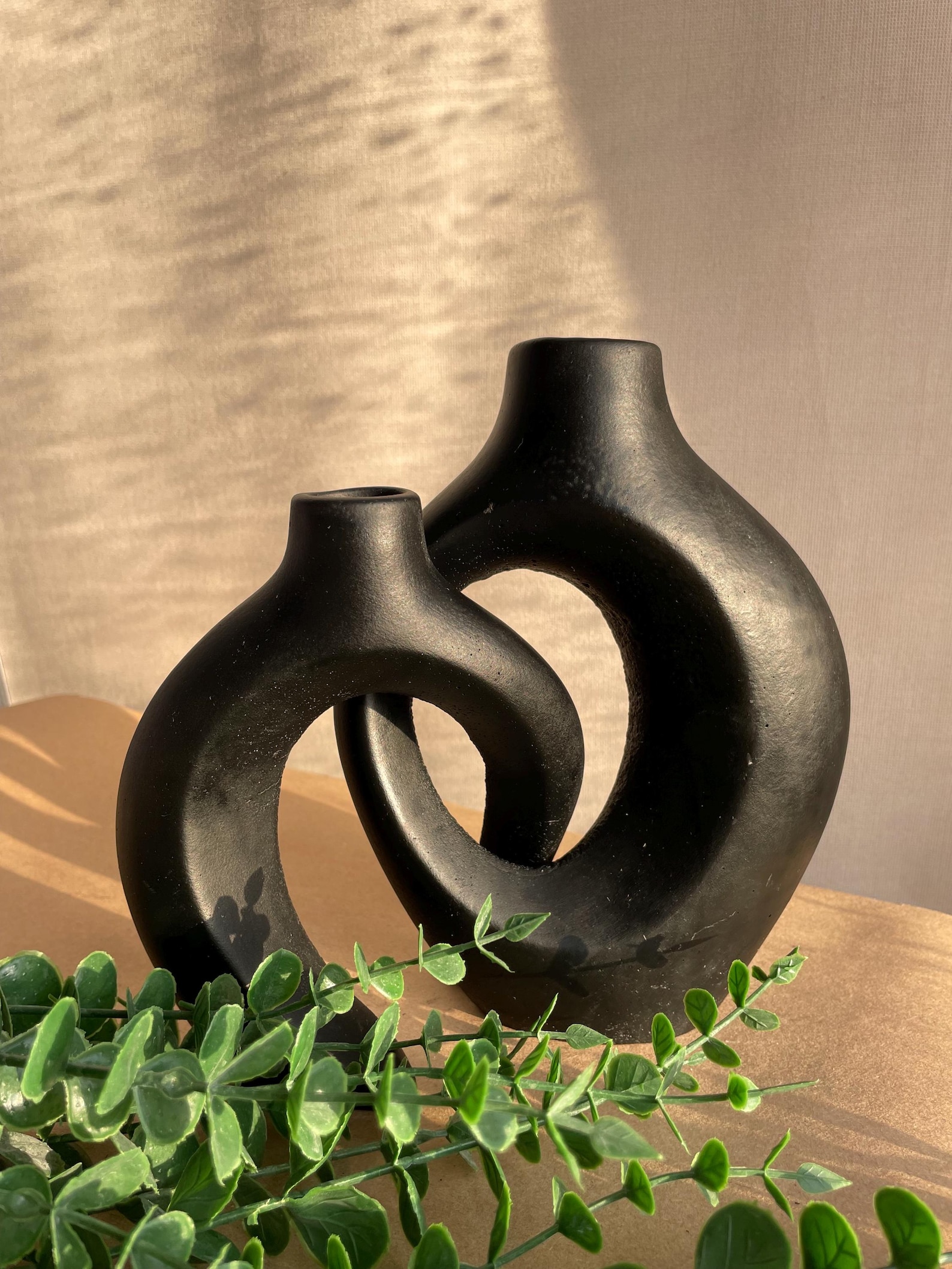 Set of Two Concrete Vases, Matching Vases, Vases Holding Together ...