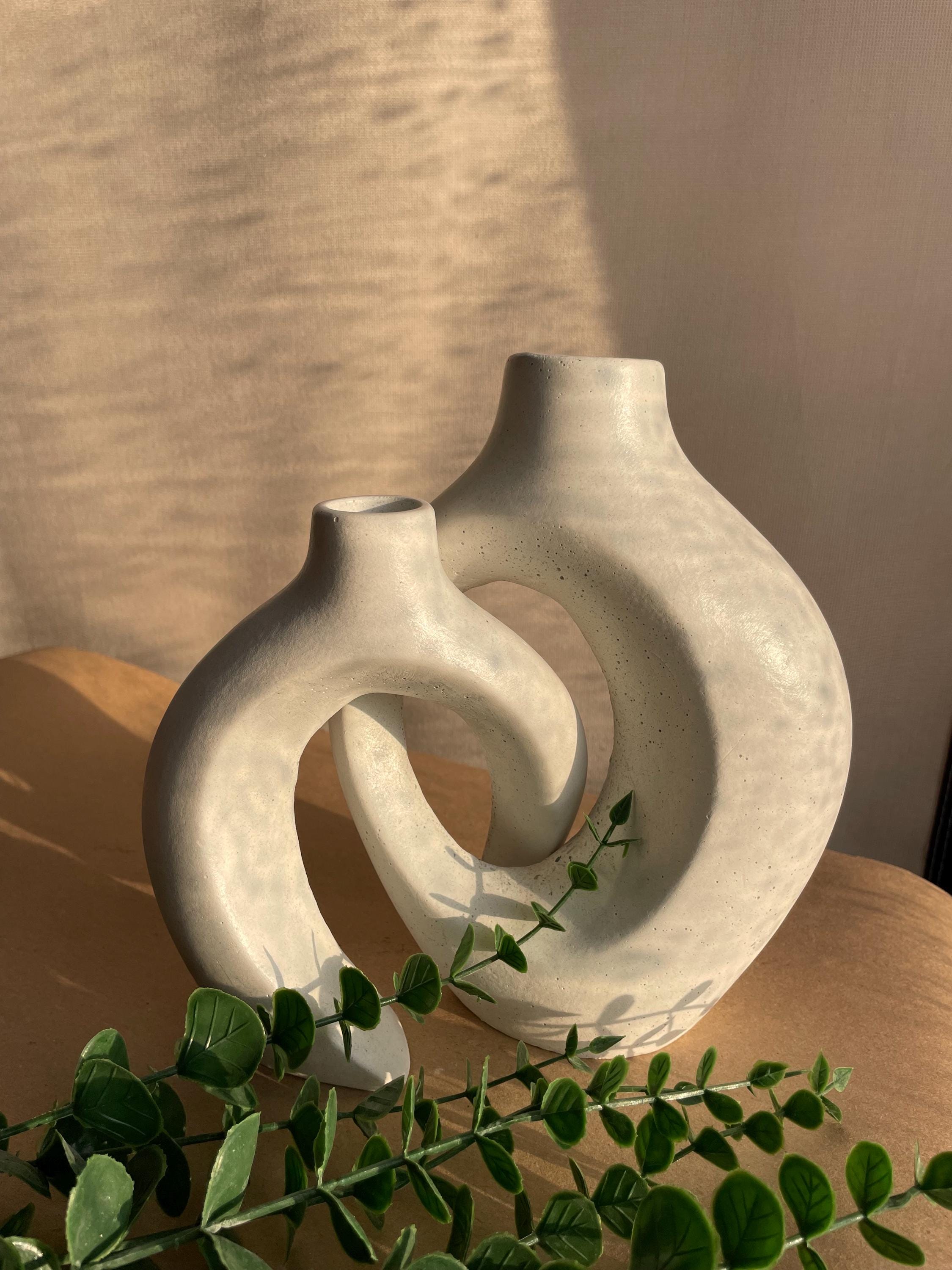 Set of Two Concrete Vases, Matching Vases, Vases Holding Together ...