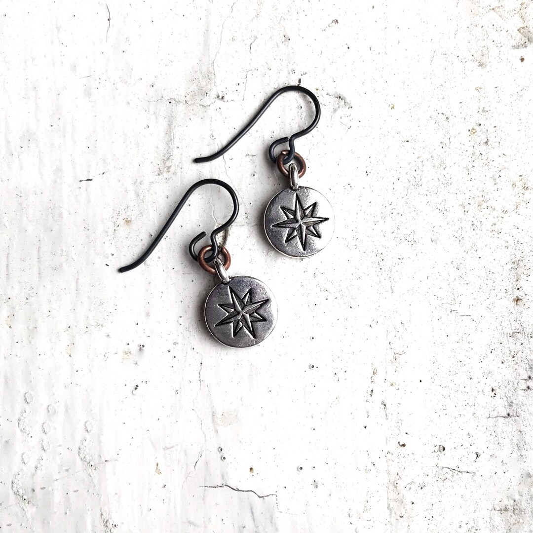 North Star Earrings: Polaris Symbol, Niobium Ear Wires - Etsy