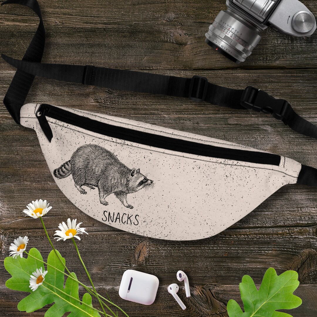 Raccoon Snacks Hiking Fanny Pack, Granola Girl, Vintage Minimalist ...