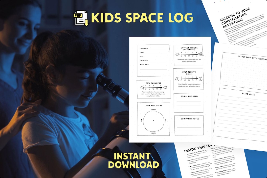 Printable Star Hunter’s Astro Log (digital Download) 8.5x11 ...