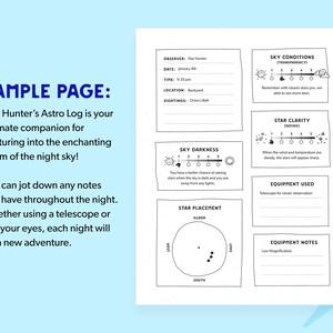 Printable Star Hunter’s Astro Log (digital Download) 8.5x11 ...