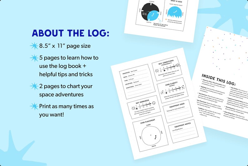 Printable Star Hunter’s Astro Log (digital Download) 8.5x11 ...