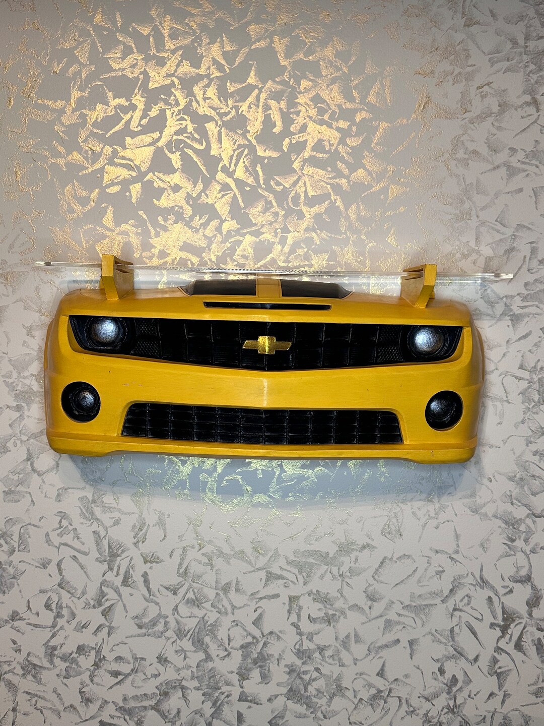 Chevrolet Camaro Wall Shelf Yellow Garage Decor & Unique Chevy Wall ...