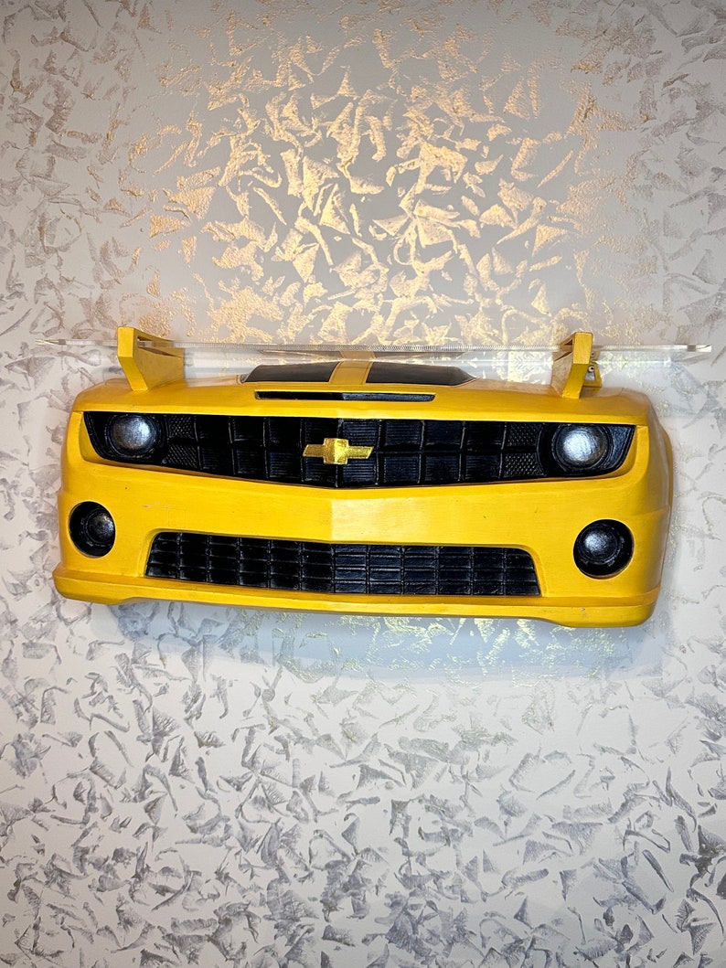 Chevrolet Camaro Wall Shelf Yellow Garage Decor & Unique Chevy Wall ...