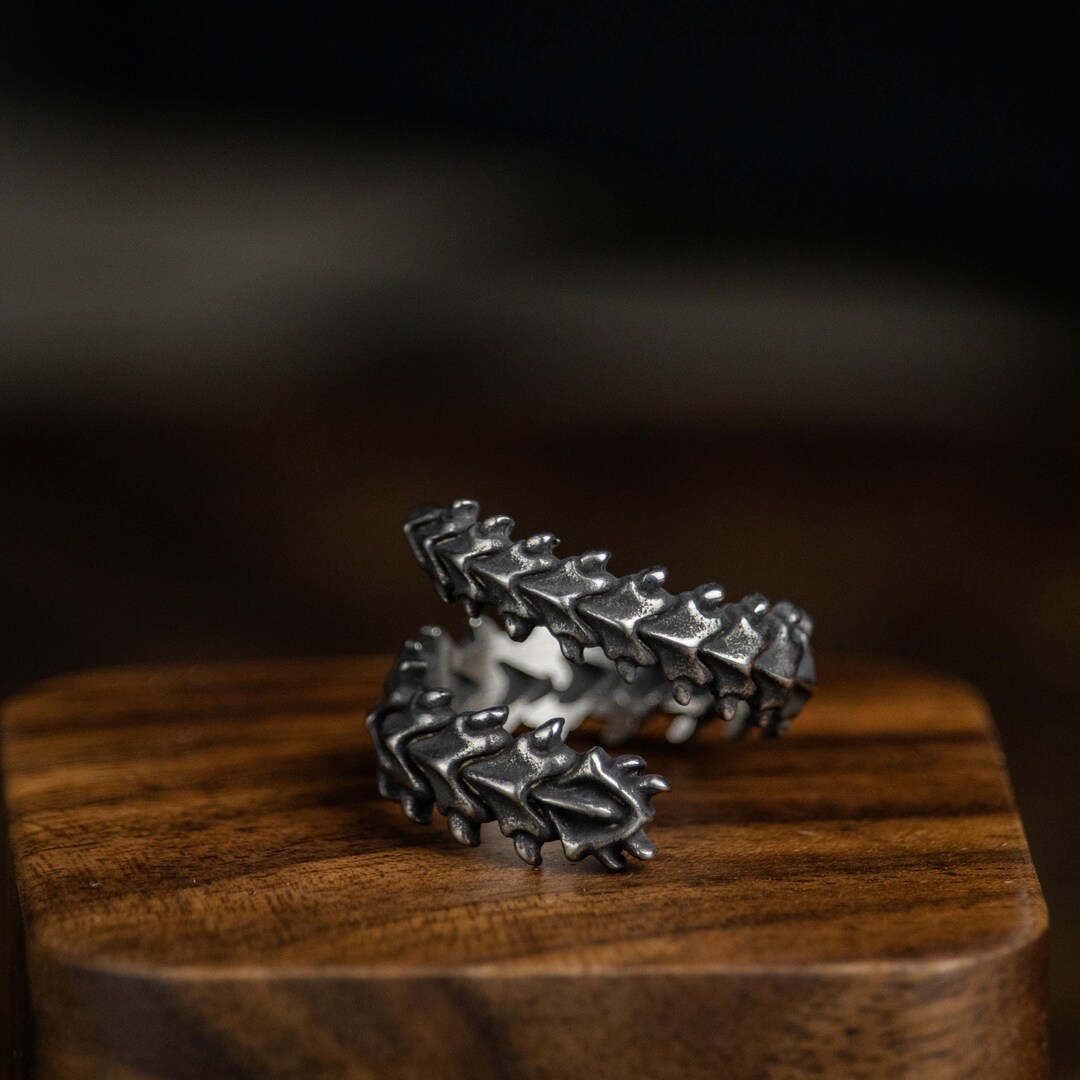 Stainless Steel Centipede Ring Men, Gothic Dragon Spine Ring Women ...