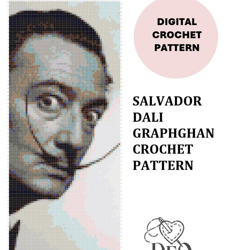 Salvador Dali Crochet Tapestry Pattern: Graphghan Design (PDF Pattern ...