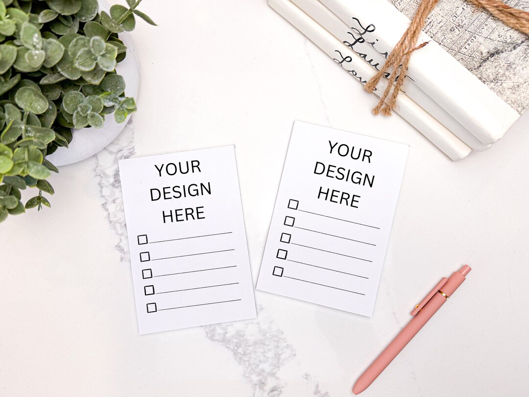 A6 Notepad Mockup for Stationary Mockup for Tear off Notepad 4 X 6 Memo ...