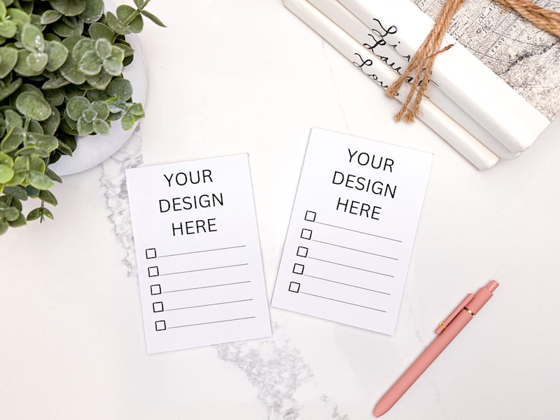 A6 Notepad Mockup for Stationary Mockup for Tear off Notepad 4 X 6 Memo ...