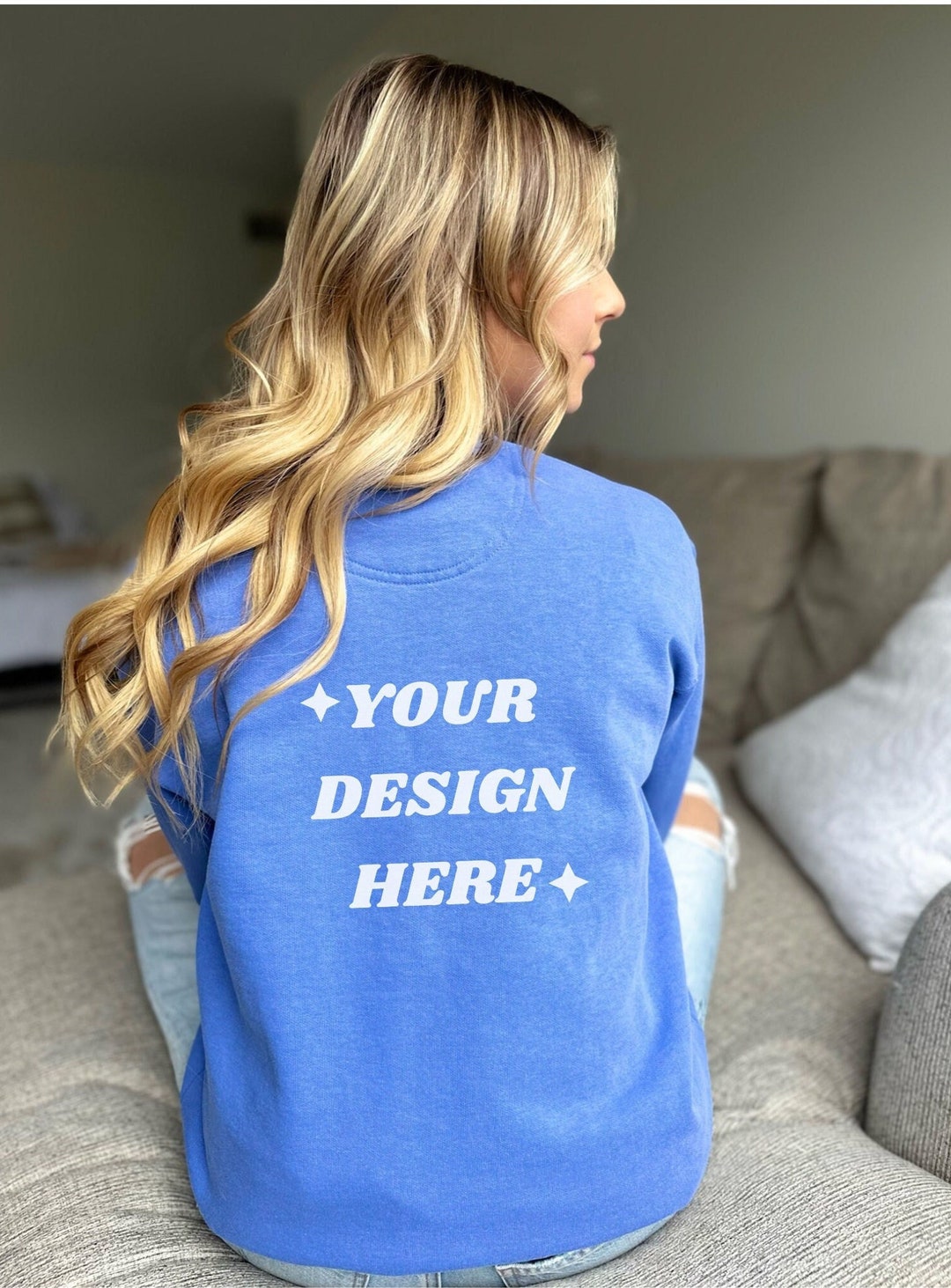 Comfort Colors 1566 Flo Blue Mockup for Comfort Color Flo Blue 1566 ...