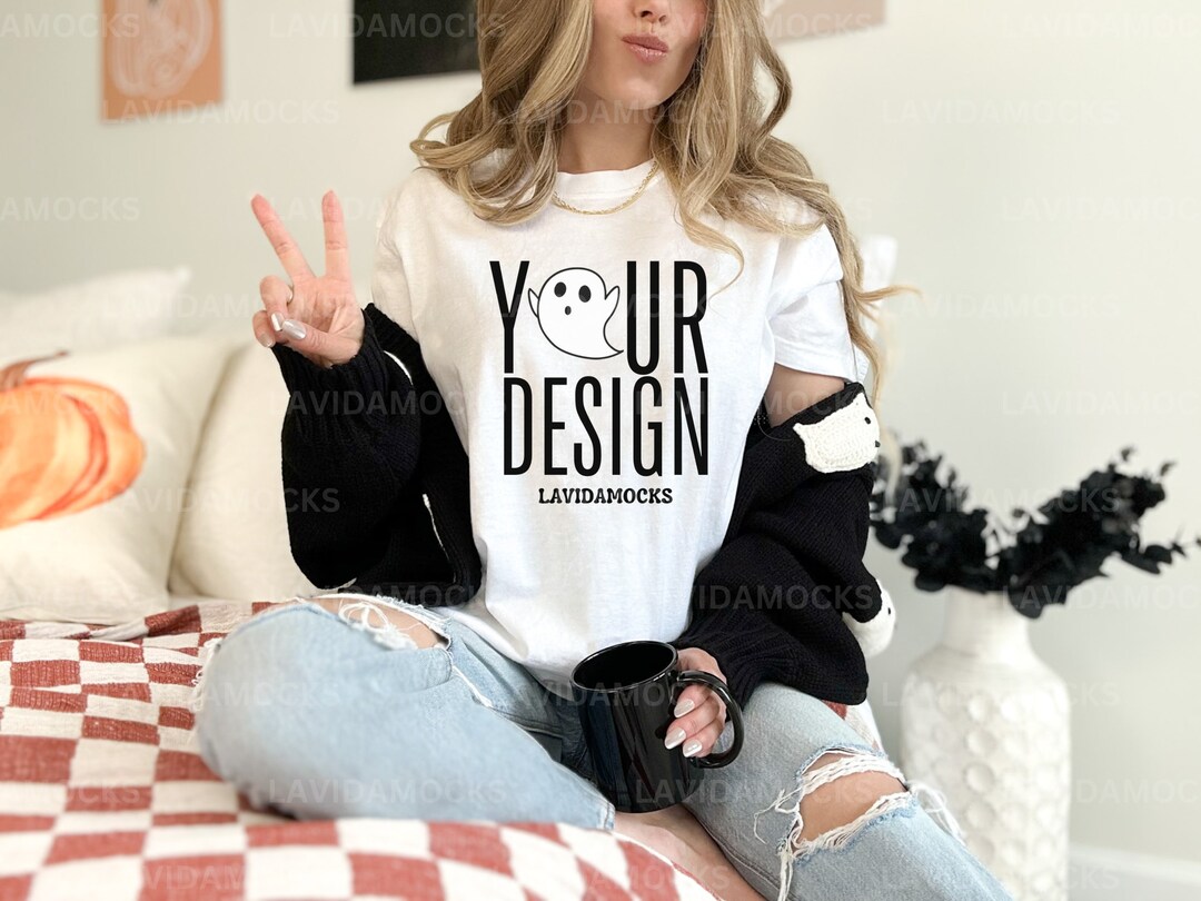 Fall Comfort Colors 1717 Mockup White Comfort Colors Mockup for ...