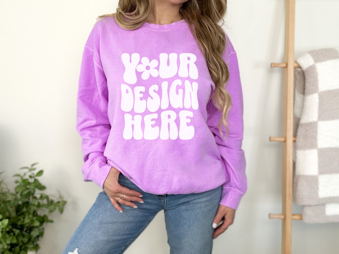Comfort Colors Mockup Neon Violet 1466 Comfort Colors Neon Violet ...