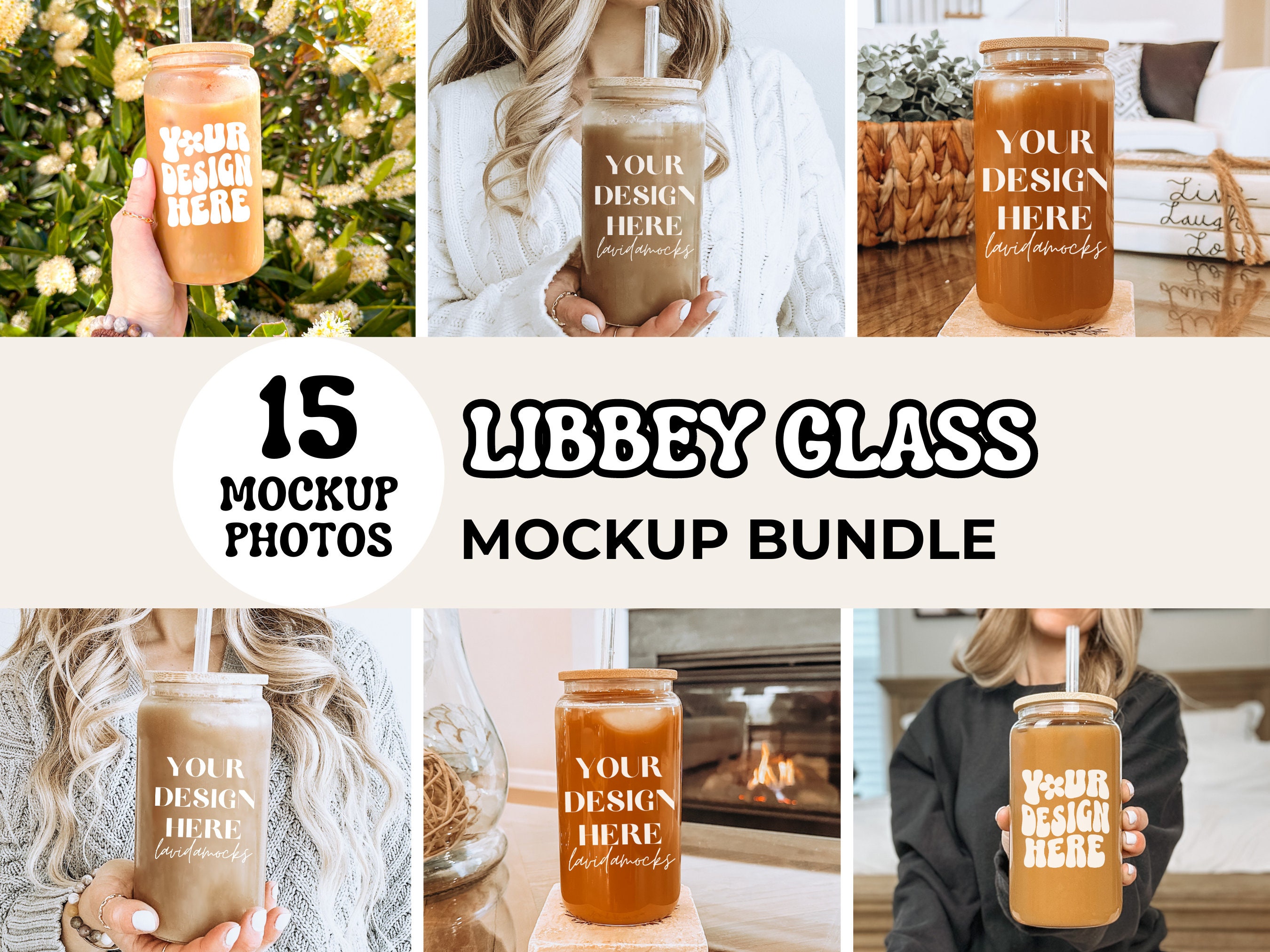 Libbey Glass Mockup Bundle Glass Can Mockup Bundle 16 Oz Glass Can ...