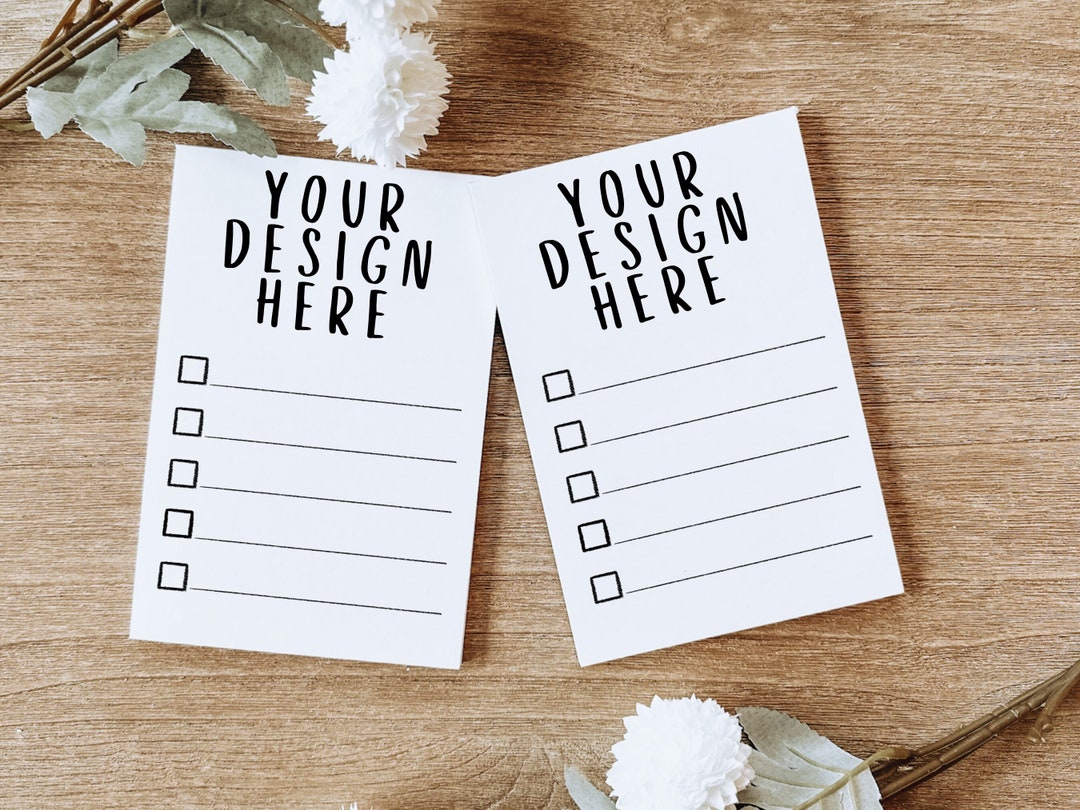 A6 Notepad Mockup for Stationary Mockup for Tear off Notepad 4 X 6 Memo ...