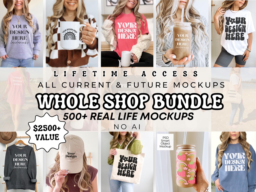 Lifetime Access Whole Shop Mockup Bundle Whole Shop Bundle Comfort ...