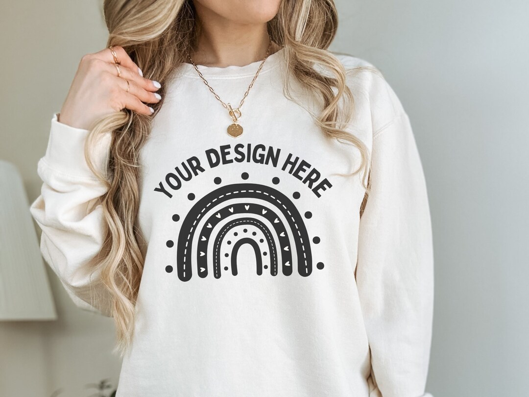 Comfort Colors 1466 Mockup Ivory Comfort Colors Ivory Sweatshirt Mockup ...
