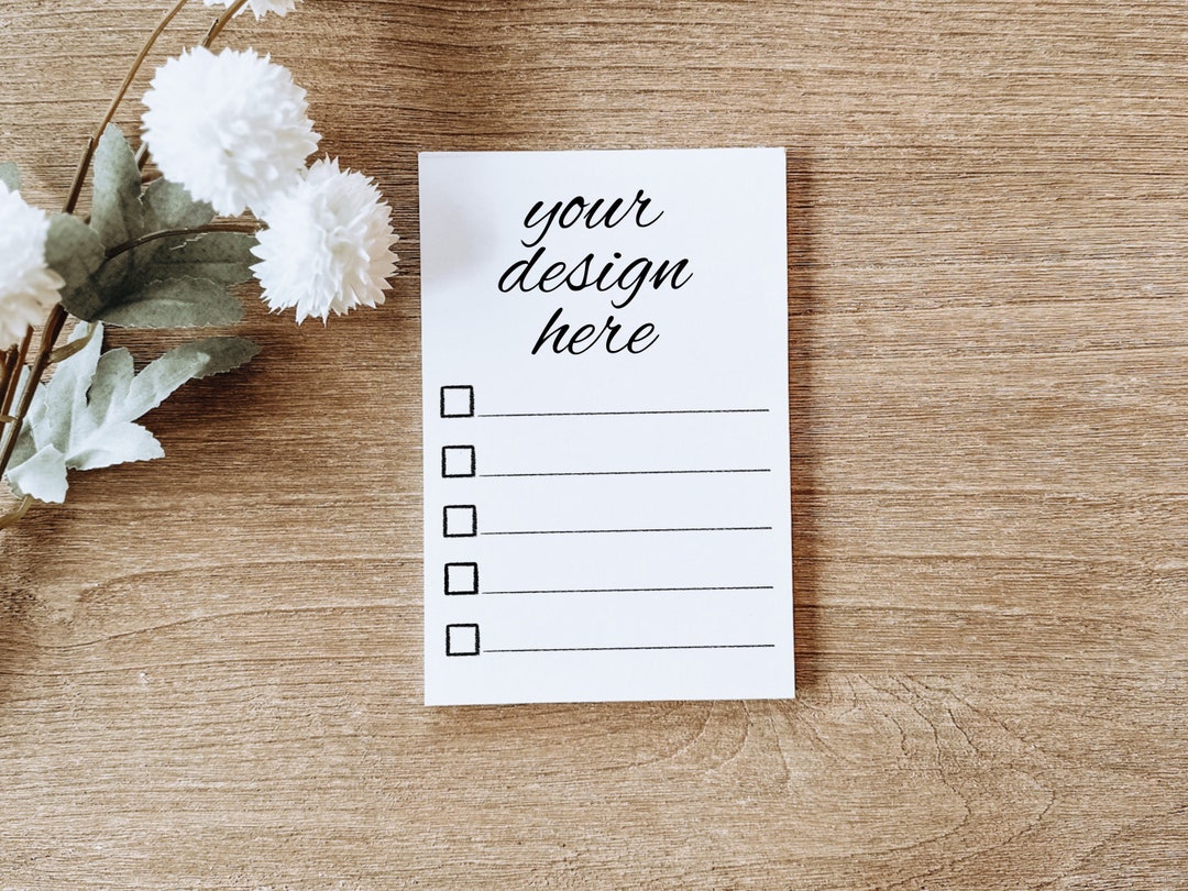 A6 Notepad Mockup for Stationary Mockup for Tear off Notepad 4 X 6 Memo ...