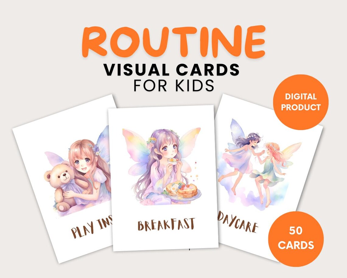 Printable Daily Routine Cards for Kids - Visual Routine Cards, Schedule ...