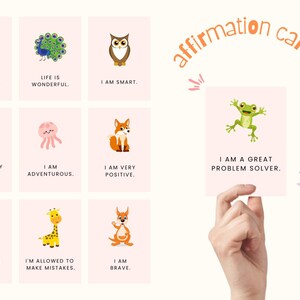Affirmation Cards for Kids Printable, Animal Theme, Children's Positive ...
