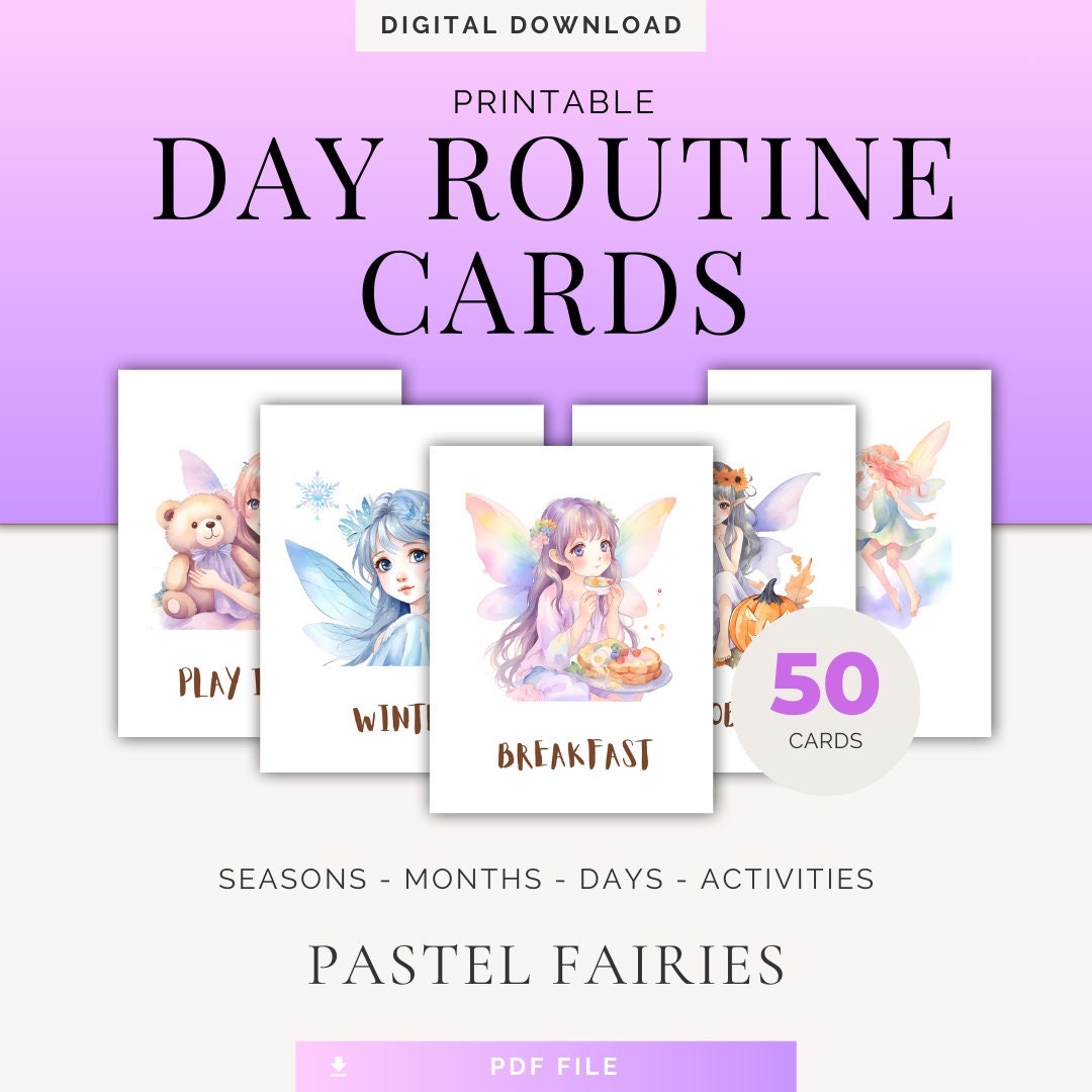 Printable Daily Routine Cards for Kids Visual Routine Cards, Schedule ...