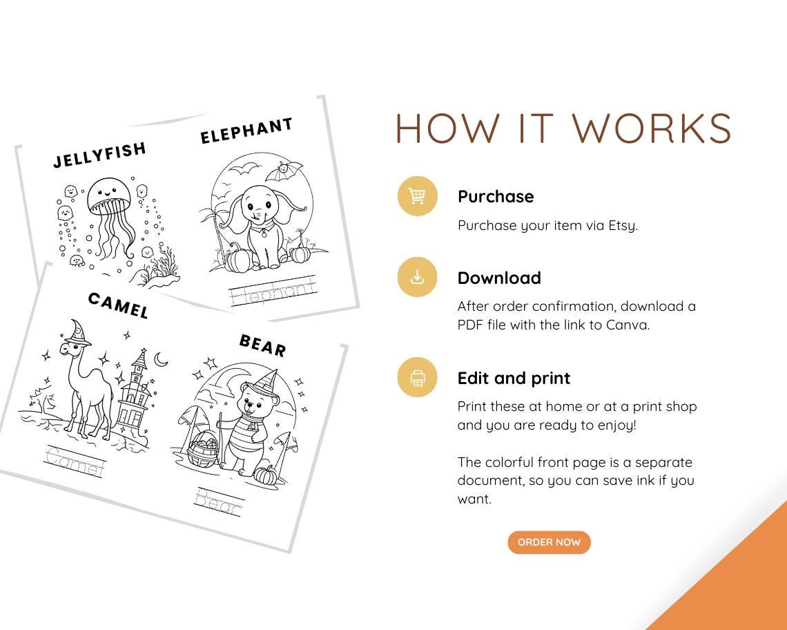 Printable ABC Coloring Book Alphabet Coloring Book, Baby's First ABC ...