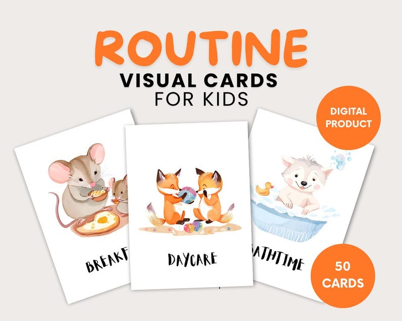 Printable Daily Routine Cards for Kids Visual Routine Cards, Schedule ...
