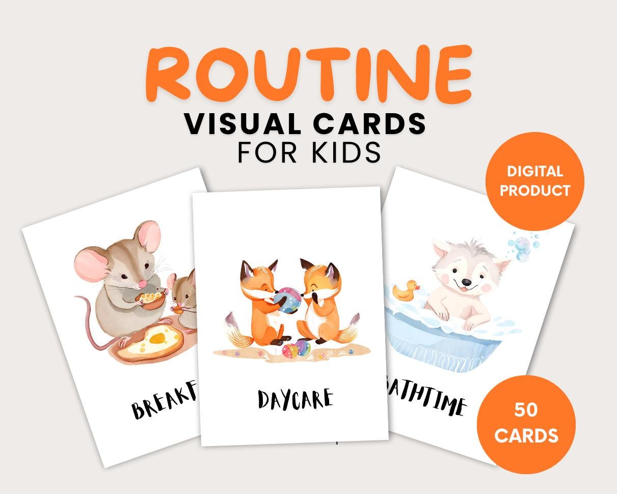 Printable Daily Routine Cards for Kids Visual Routine Cards, Schedule ...