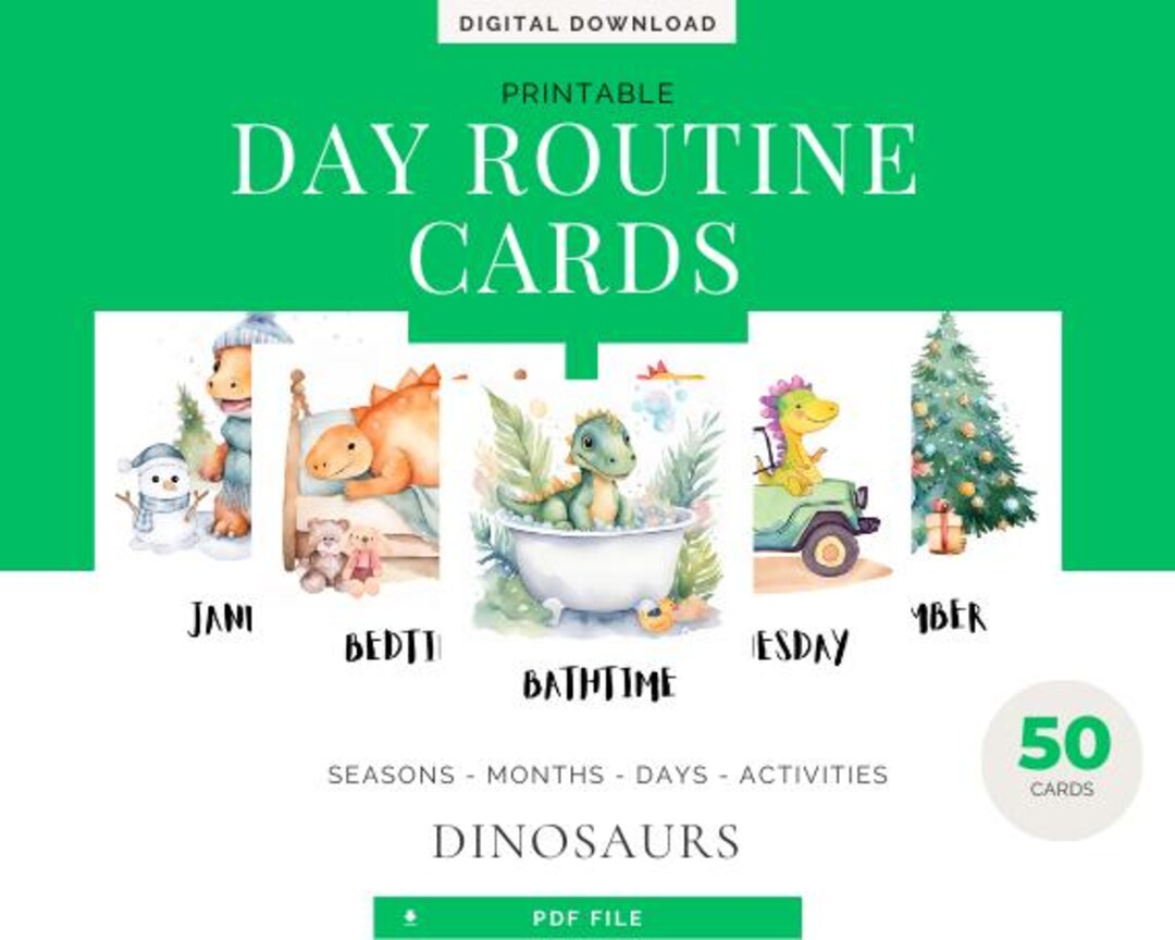 Printable Daily Routine Cards for Kids Visual Routine Cards, Schedule ...
