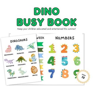 Busy Book Printable Dinosaur Theme Homeschool Worksheet Educational ...