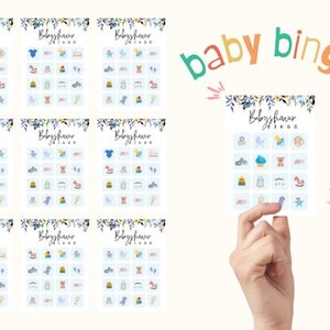 Blue Boy Baby Shower Bingo, Baby Shower Games, Printable Baby Bingo ...