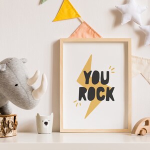 You ROCK Wall Art Prints , Printable Quote Wall Art, Nursery Wall Decor ...