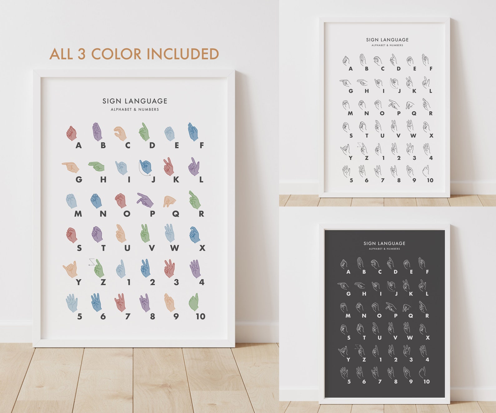 American Sign Language Poster, Printable ASL Alphabet Wall Art ...