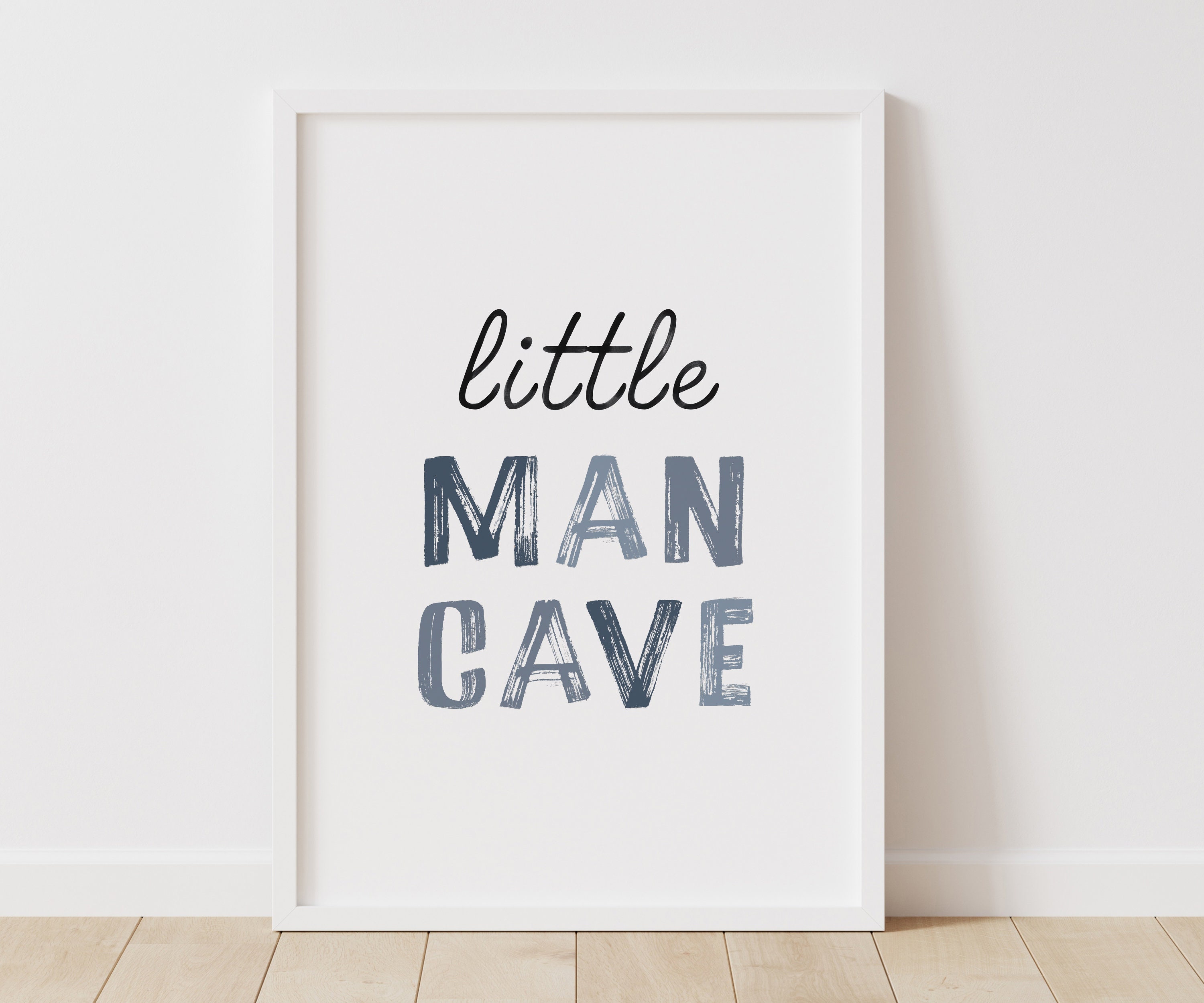 Little Man Cave Sign, Boys Nursery Wall Decor Navy Blue, Kids Room Wall ...