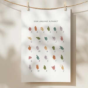 American Sign Language Poster, Printable ASL Alphabet Wall Art ...